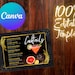 Cocktail Menu Canva Template Gold, Digital Download, 100% Editable A5 ...