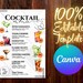 Editable Cocktail Menu Template: Restaurant & Bar Drink List (canva) - Etsy