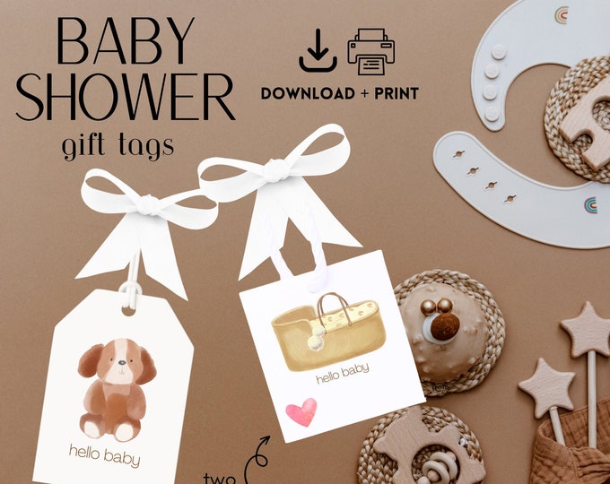 Baby Gift Tags || Printable Baby Shower Gift Tags || Instant Digital ...
