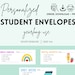 Student Envelopes for School Printable Money Envelope Instant Download ...