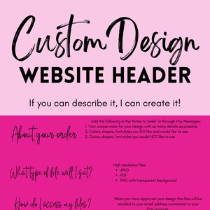 Custom Website Header Digital Download Personalized Website Header Made ...