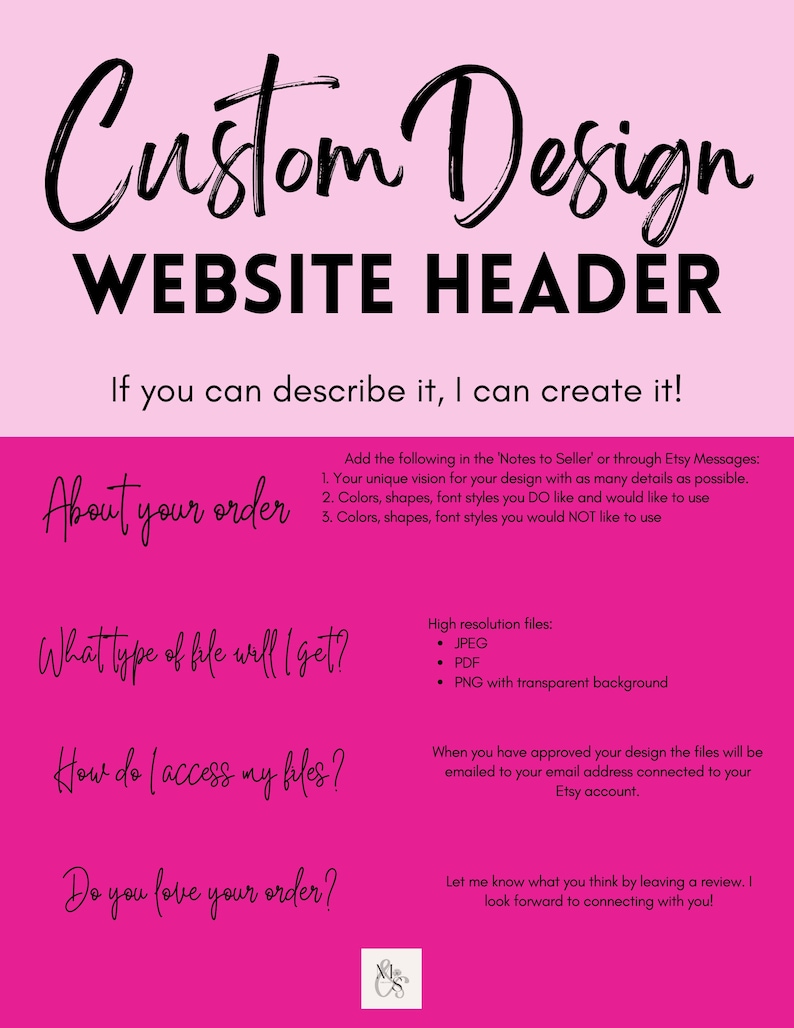 Custom Website Header Digital Download Personalized Website Header Made ...