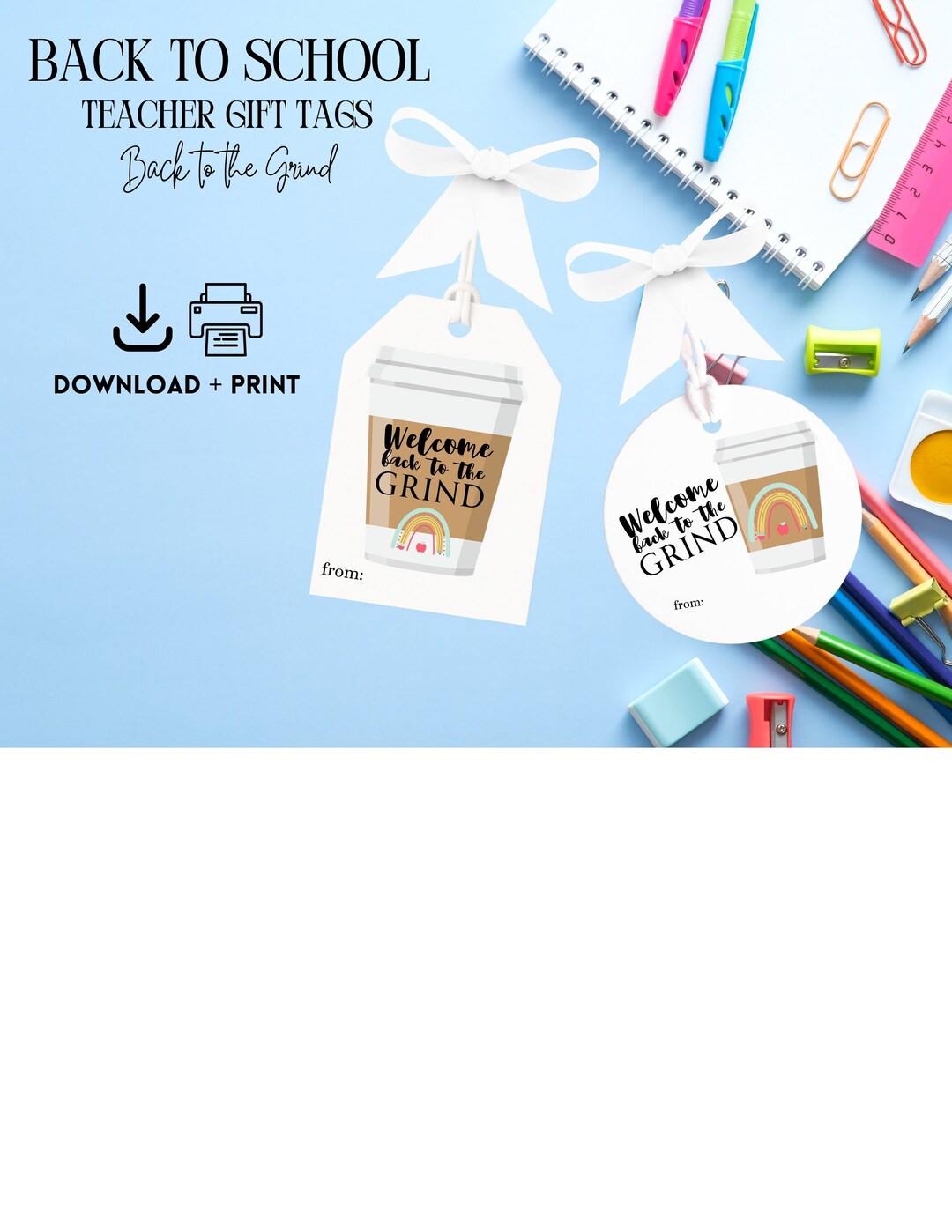 Printable Gift Tag Back to School Gift Tag Instant Digital Download ...