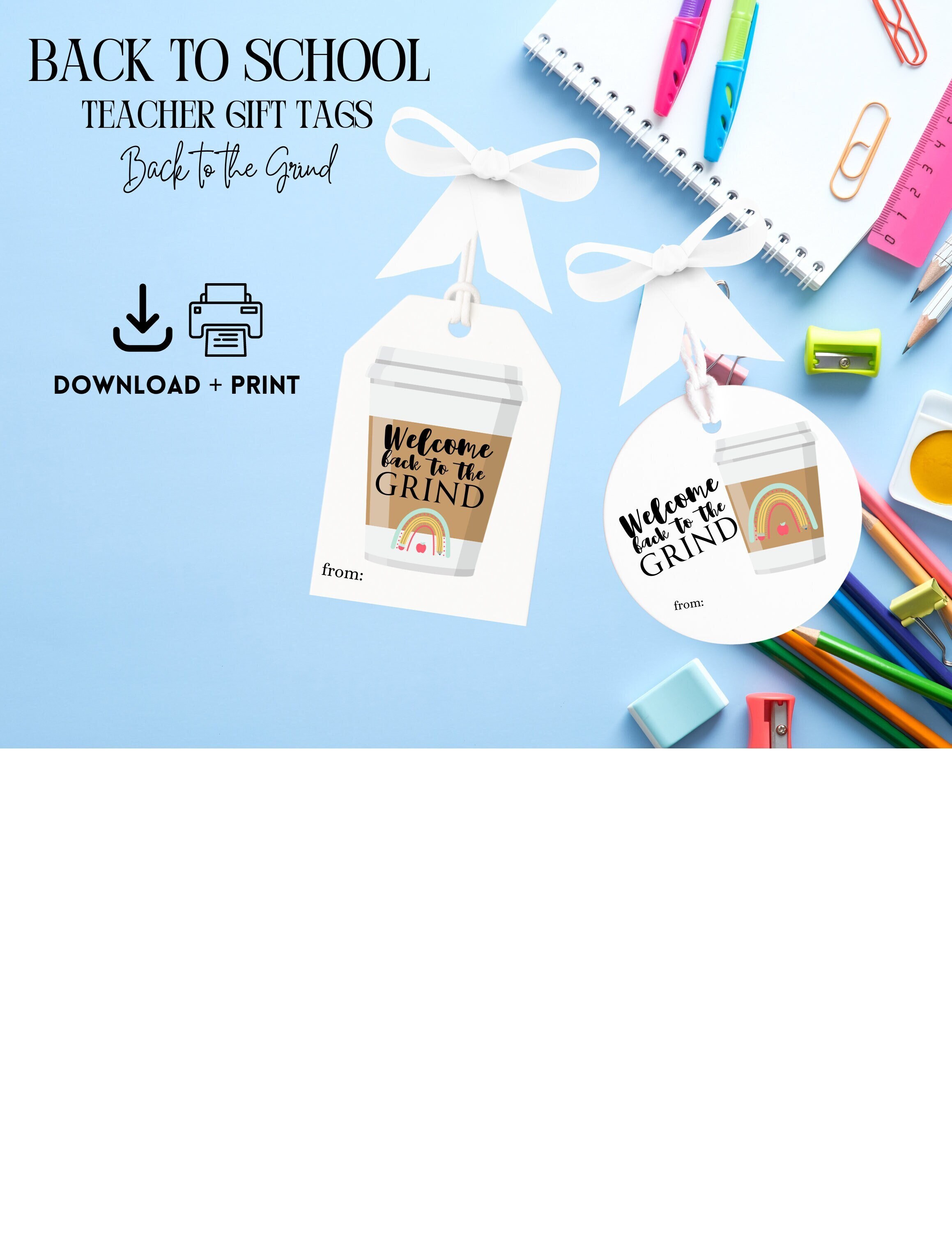 Printable Gift Tag Back to School Gift Tag Instant Digital Download ...