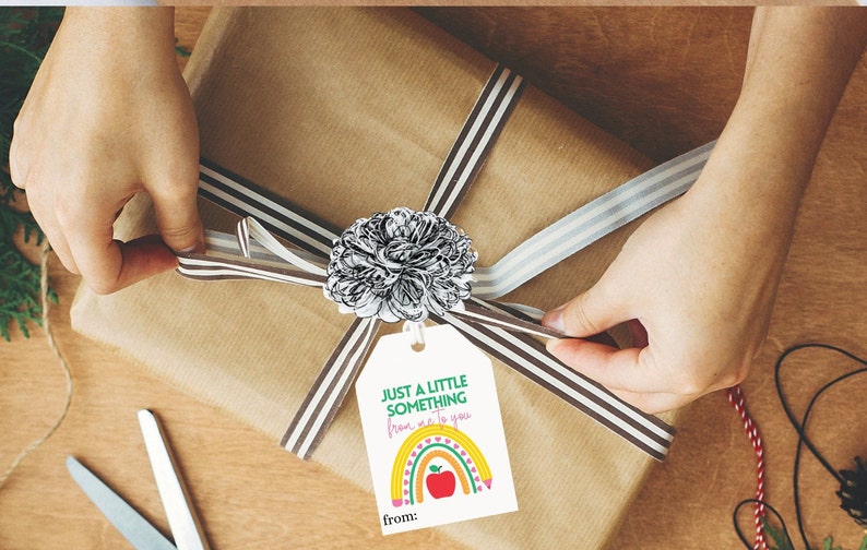 Printable Teacher Gift Tag Just a Little Something Gift Tag Instant ...