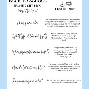 Printable Gift Tag Back to School Gift Tag Instant Digital Download ...