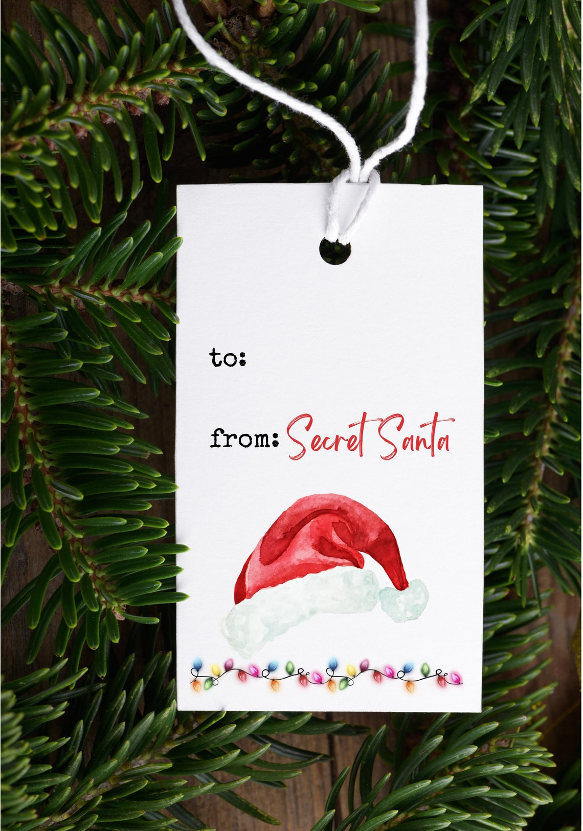Secret Santa Gift Tag Printable Christmas Gift Tag Digital Download - Etsy