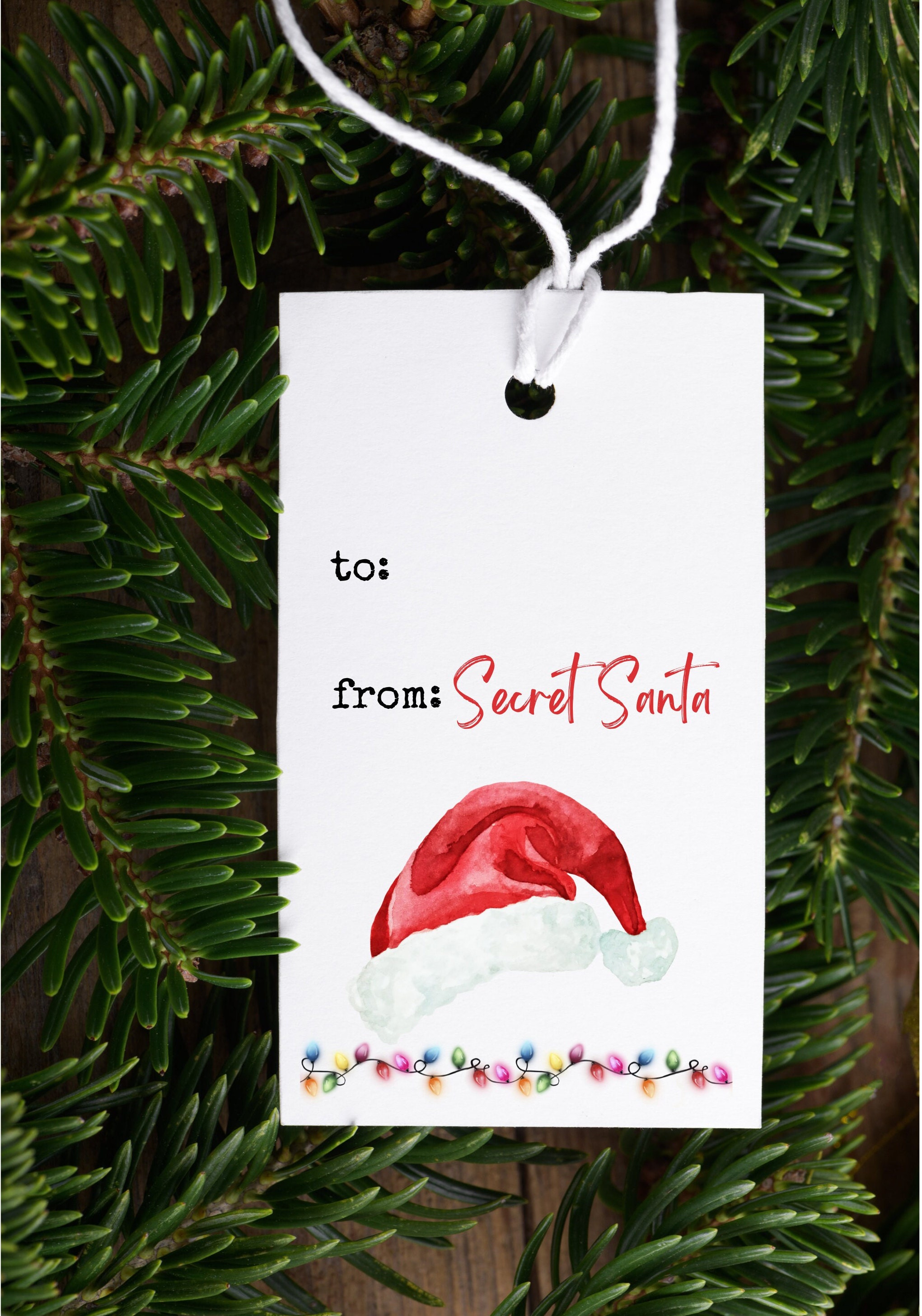 Secret Santa Gift Tag Printable Christmas Gift Tag Digital Download - Etsy