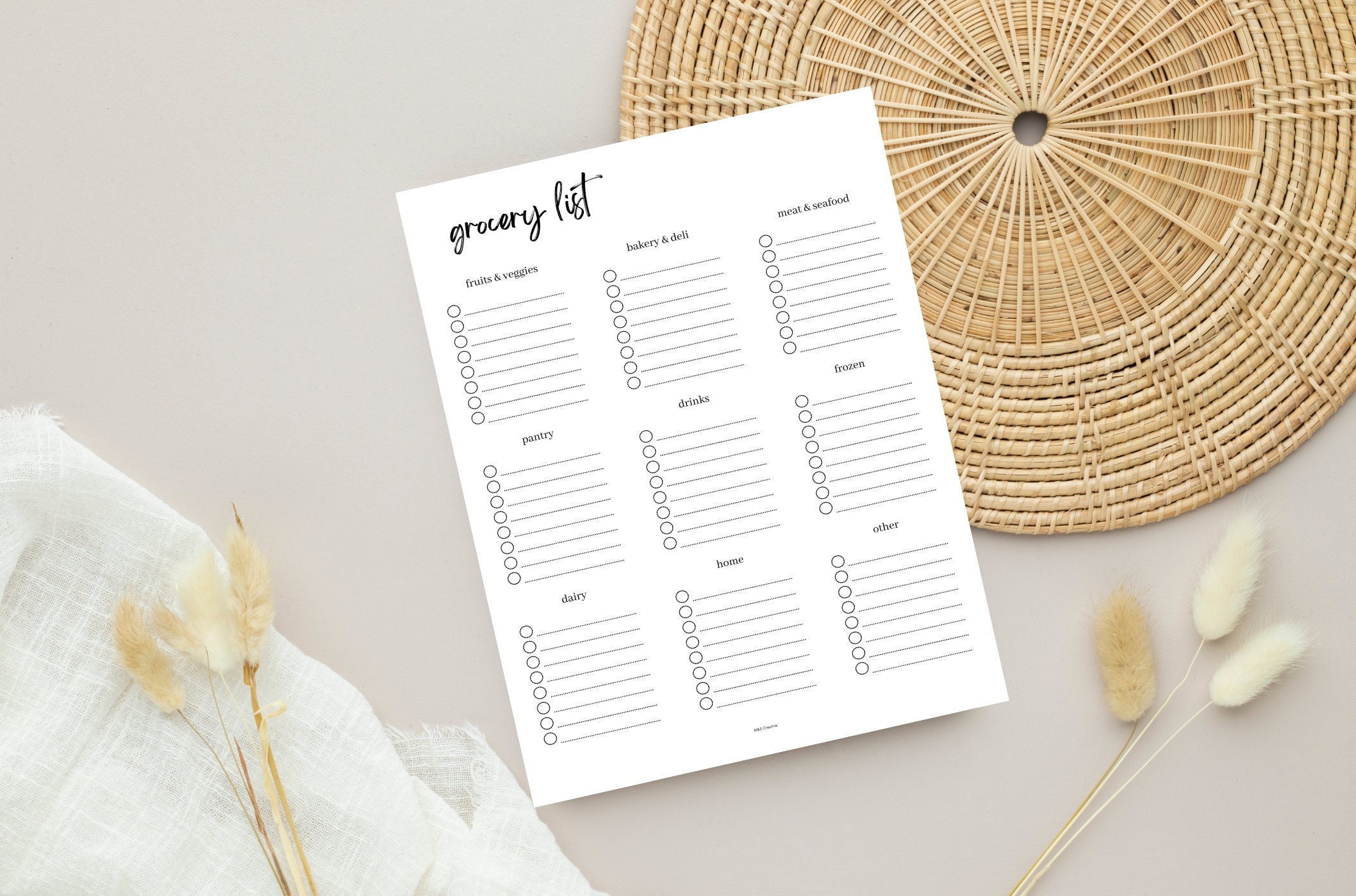 Shopping List Printable List Instant Download Simple Easy to Use Letter ...