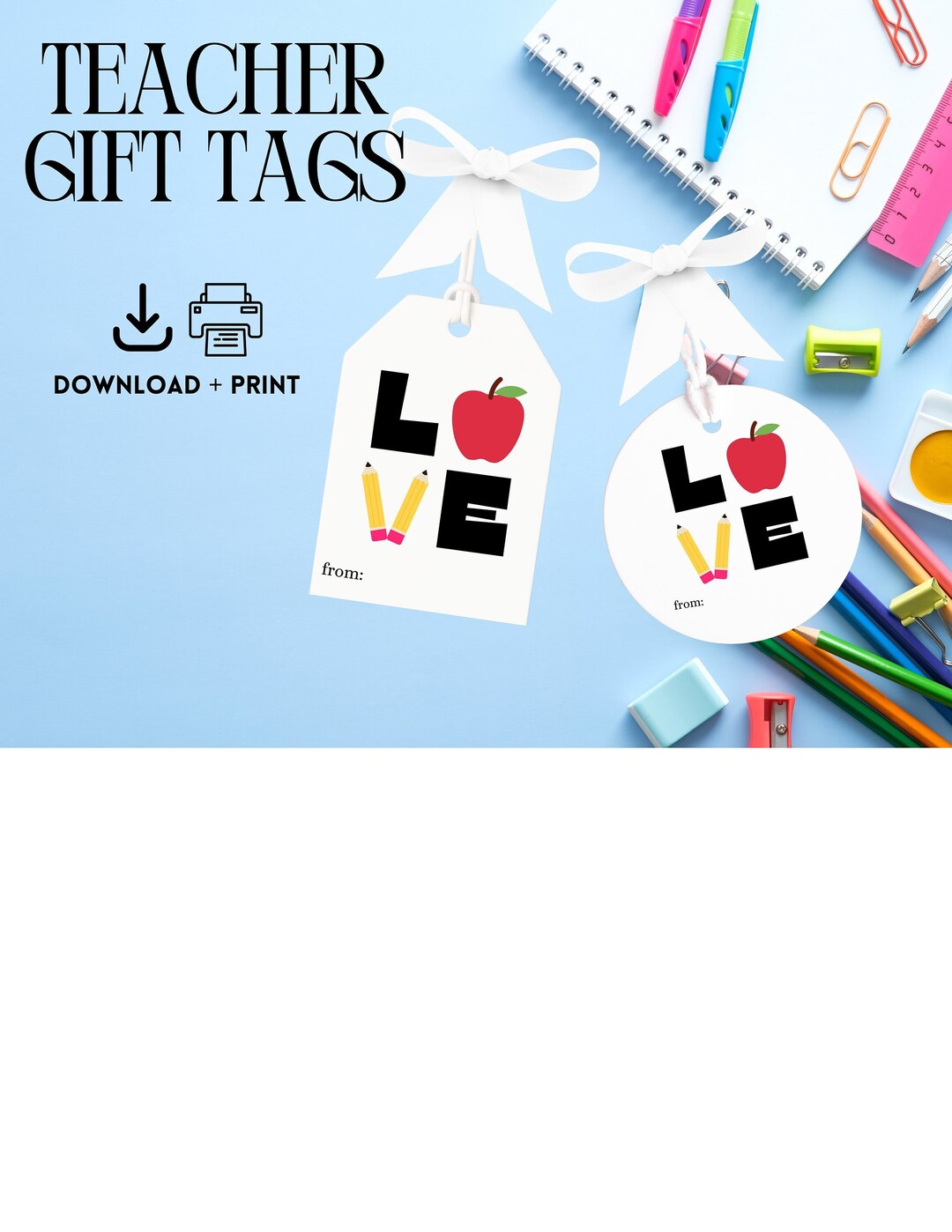 Printable Gift Tag Back to School Gift Tag Instant Digital Download ...