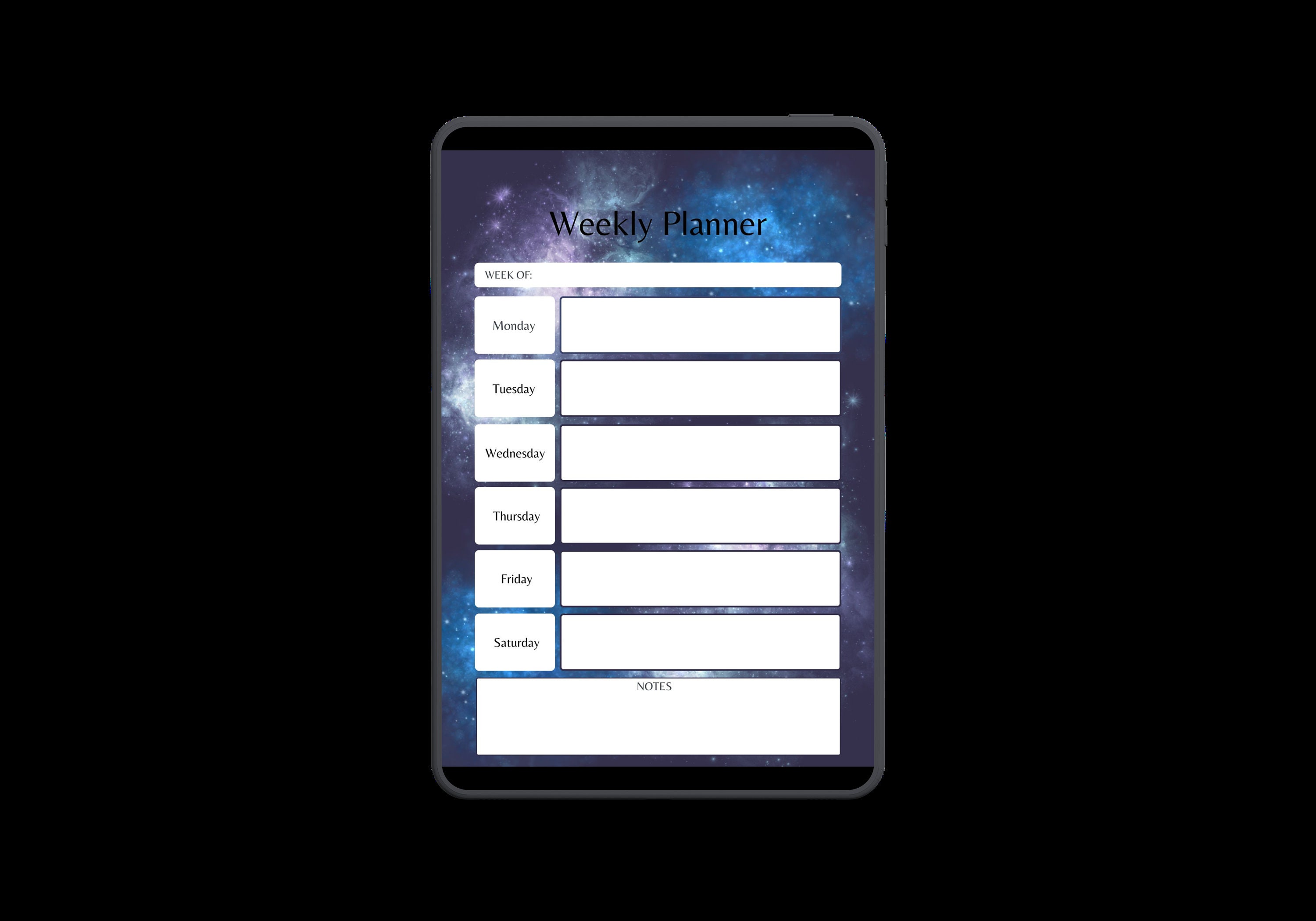 Galaxy Themed Digital Planner, Universe Theme, Budget Planner, Weekly ...