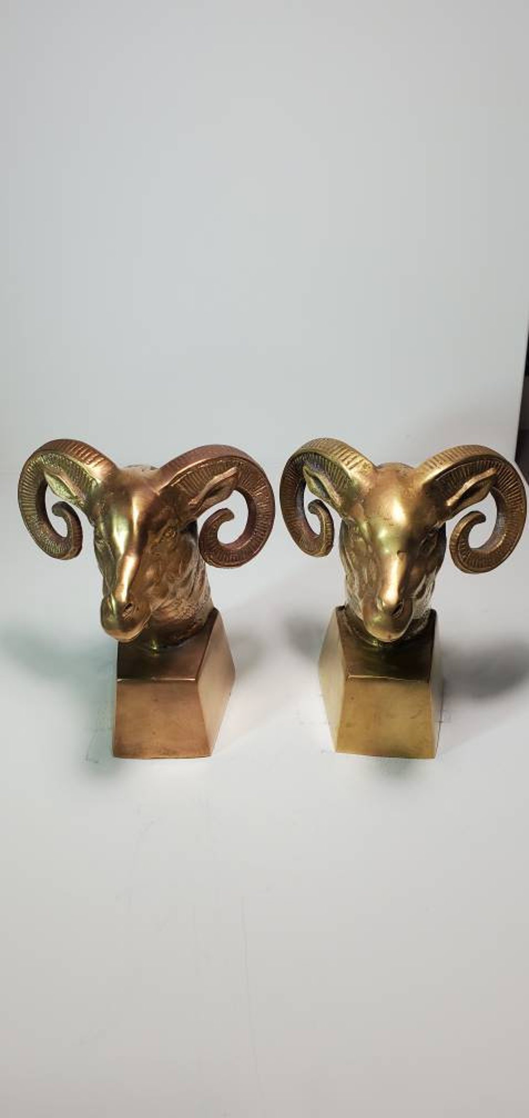 Mid-century Brass Ram Head 1970's - Etsy