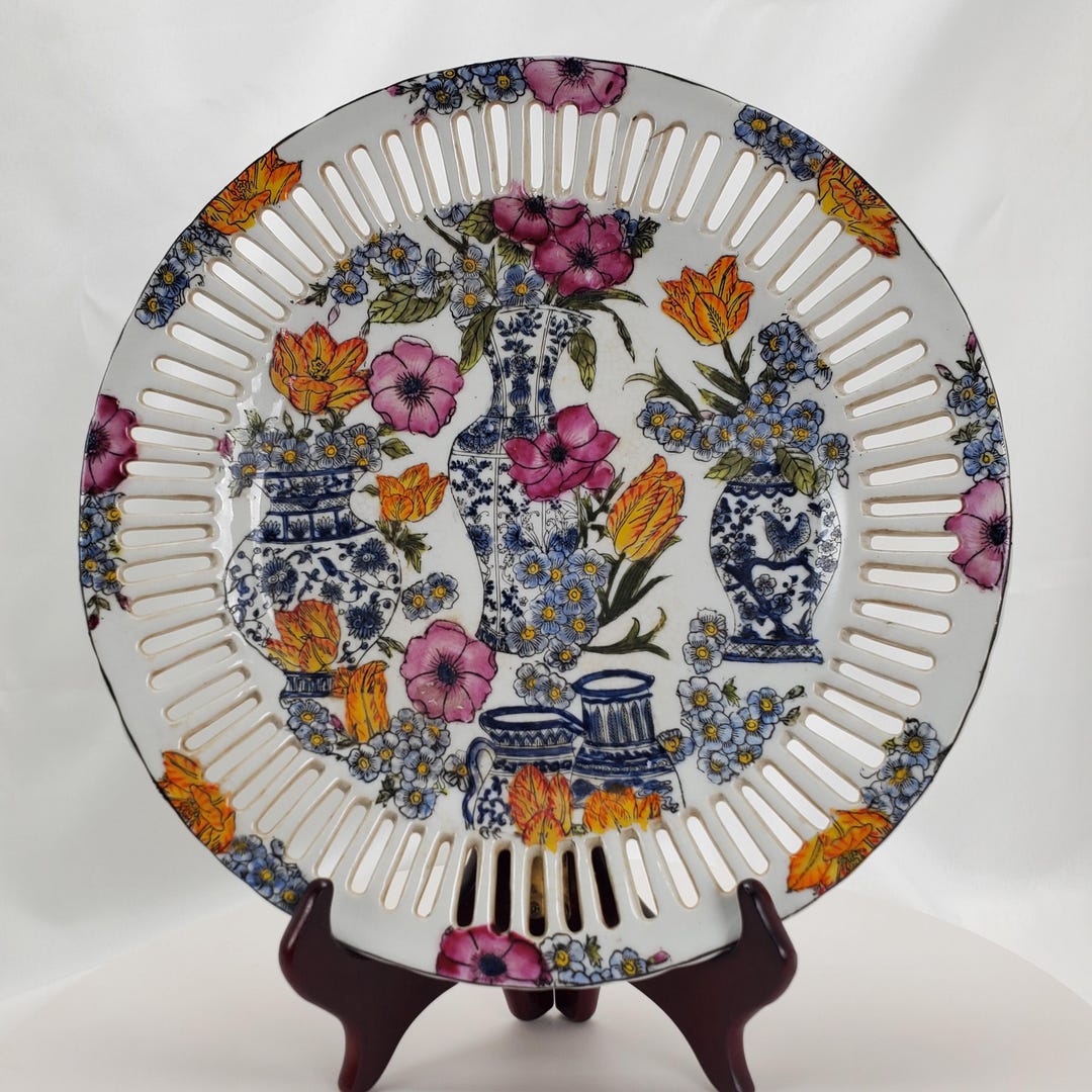 Vintage Reticulated Wall Plate - Etsy