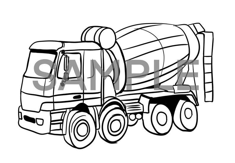 Kids Coloring Pages Construction Equipment Realistic - Etsy