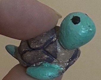 Polymer Clay Miniature Turtle , Cute Little Figurine Kawaii Style ...