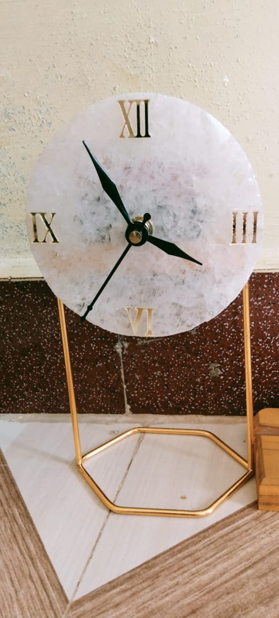 Agate Clock Desk/office/home - Birthday Anniversary Wedding Wife ...