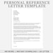 Personal Reference Letter Template, Recommendation Letter, Character ...