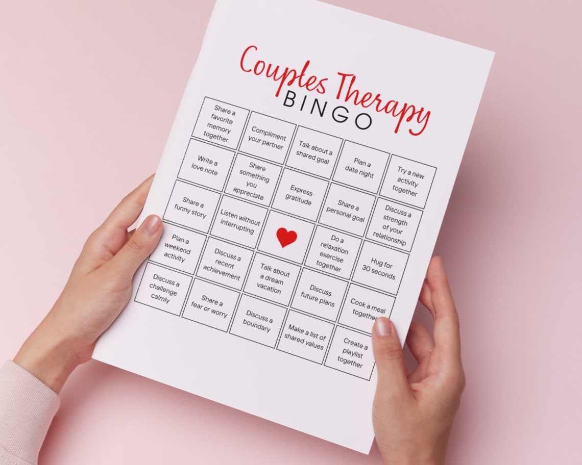 Couples Therapy Bingo, Couple Bingo, Mental Health Bingo, Printable ...