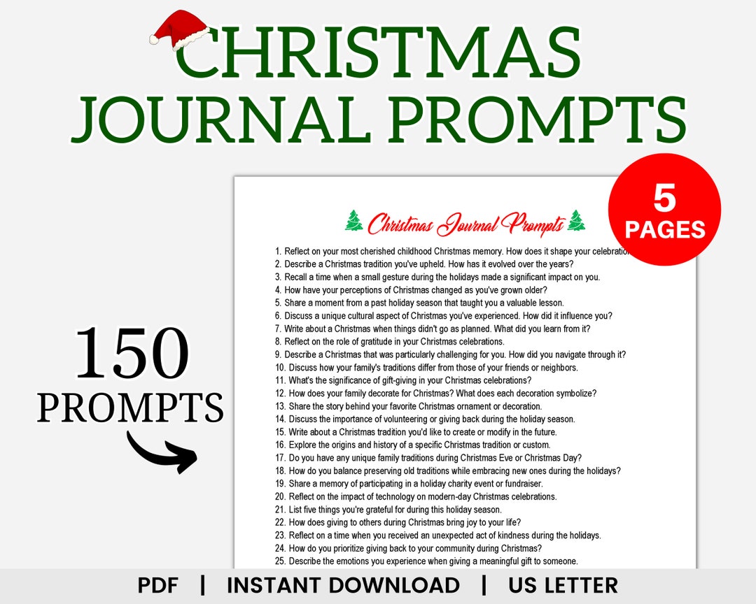 Christmas Journal Prompts Christmas Prompts Holiday Writing - Etsy