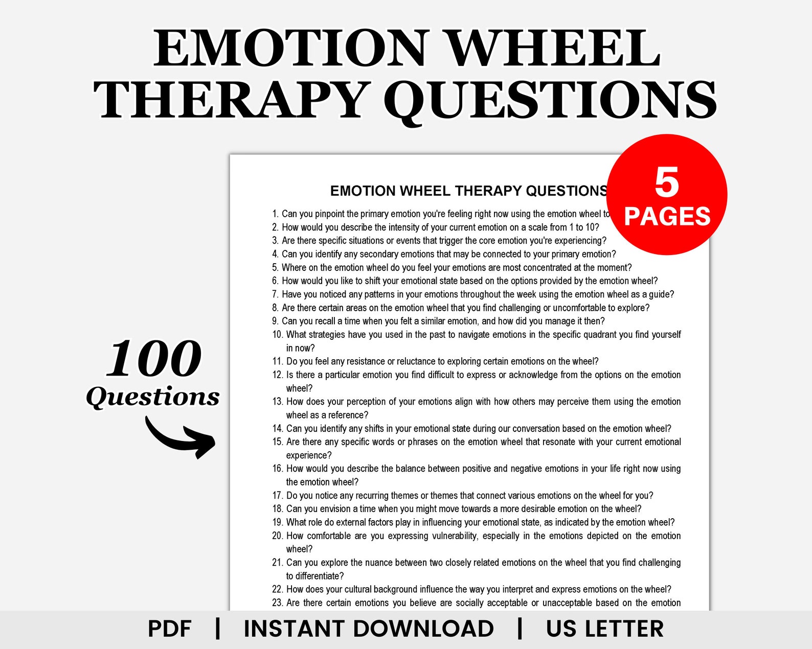 Emotion Wheel Therapy Questions, Emotion Wheel, Feelings Wheel, Wheel ...