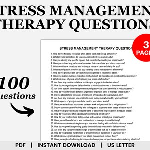 Stress Management Questions Stress Questions Counseling - Etsy