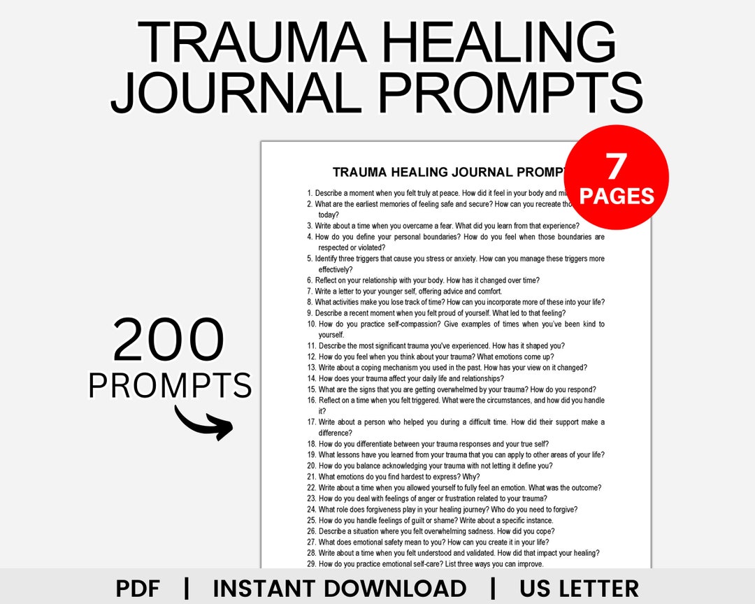 Trauma Healing Journal Prompts, Trauma Journal Prompts, Journal Prompts ...