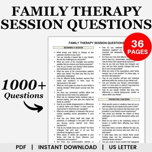Family Therapy Session Questions, Family Therapy Questions, Counseling ...