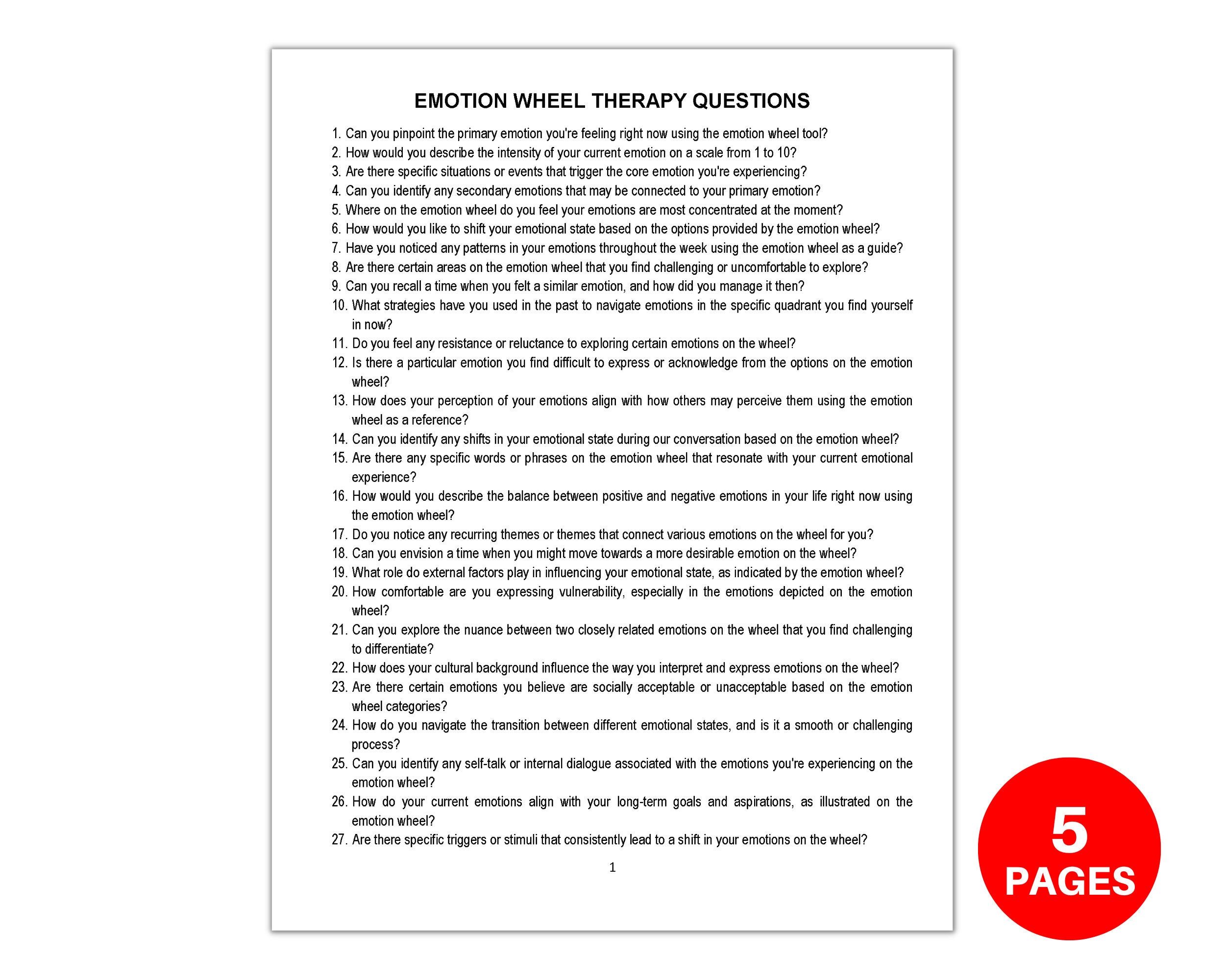 Emotion Wheel Therapy Questions, Emotion Wheel, Feelings Wheel, Wheel ...