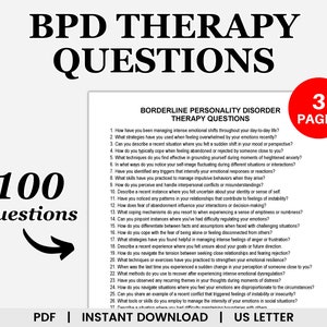 Borderline Personality Disorder Therapy Questions, BPD Therapy, Therapy ...