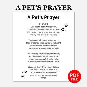 A Pet's Prayer Wall Art, Pet Loss Gift, Pet Memorial Gift, Pet Sympathy ...