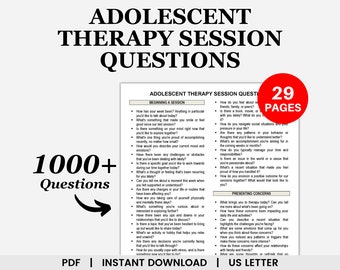 Adolescent Therapy Session Questions, Counseling Questions, Therapy ...