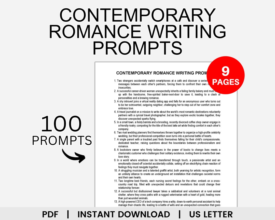 Contemporary Romance Writing Prompts, Romance Writing Prompts, Writing ...
