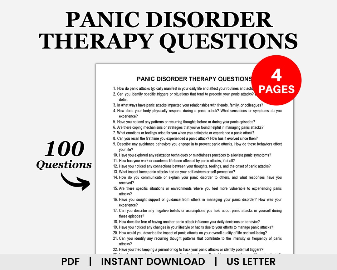 Panic Disorder Therapy Questions, Panic Attack Therapy, Anxiety ...