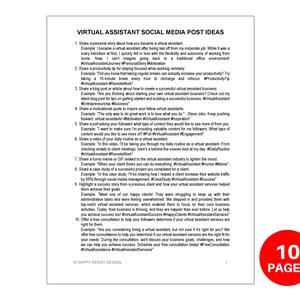 Virtual Assistant Social Media Post Ideas, Virtual Assistant Templates ...