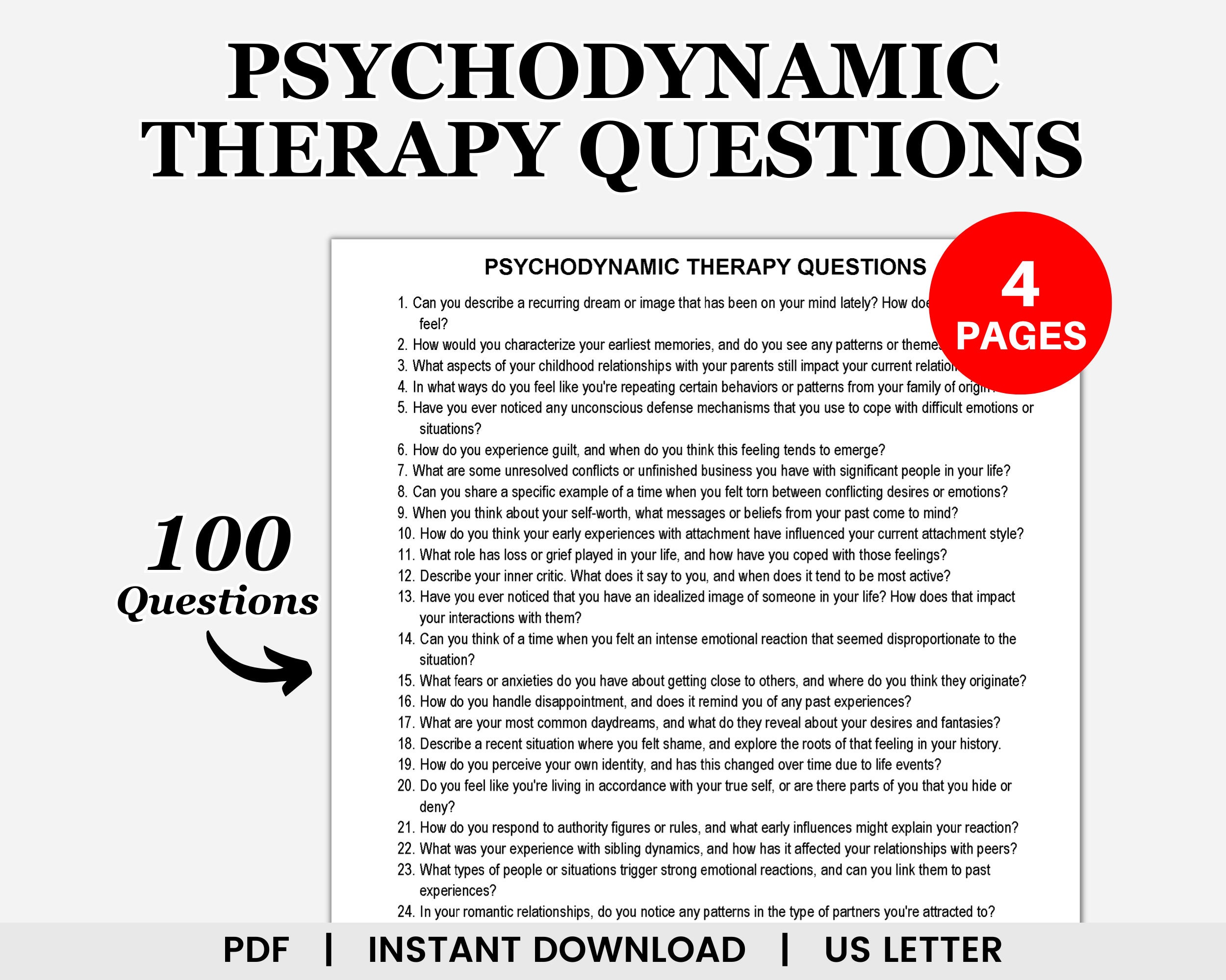 Psychodynamic Therapy Questions, Psychodynamic Therapy, Therapy ...