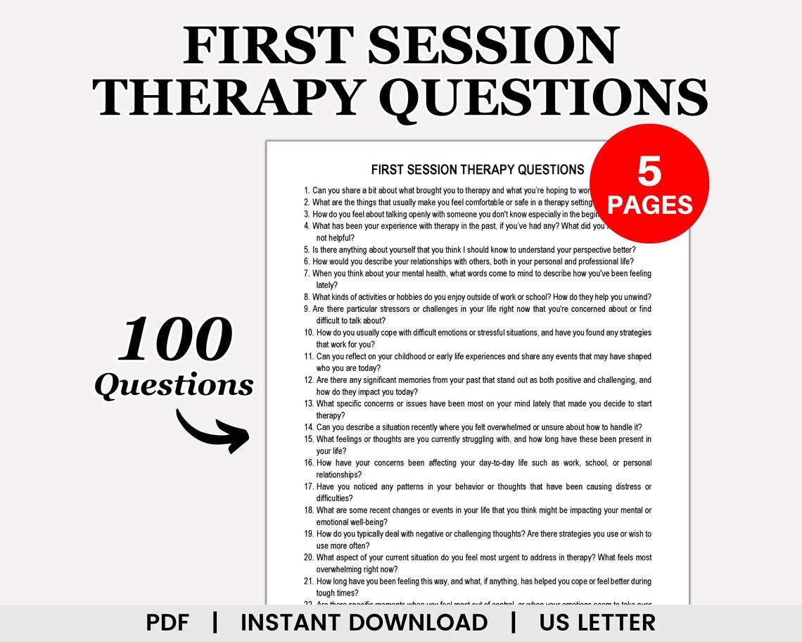 First Session Therapy Questions, Therapy Questions, Counseling ...