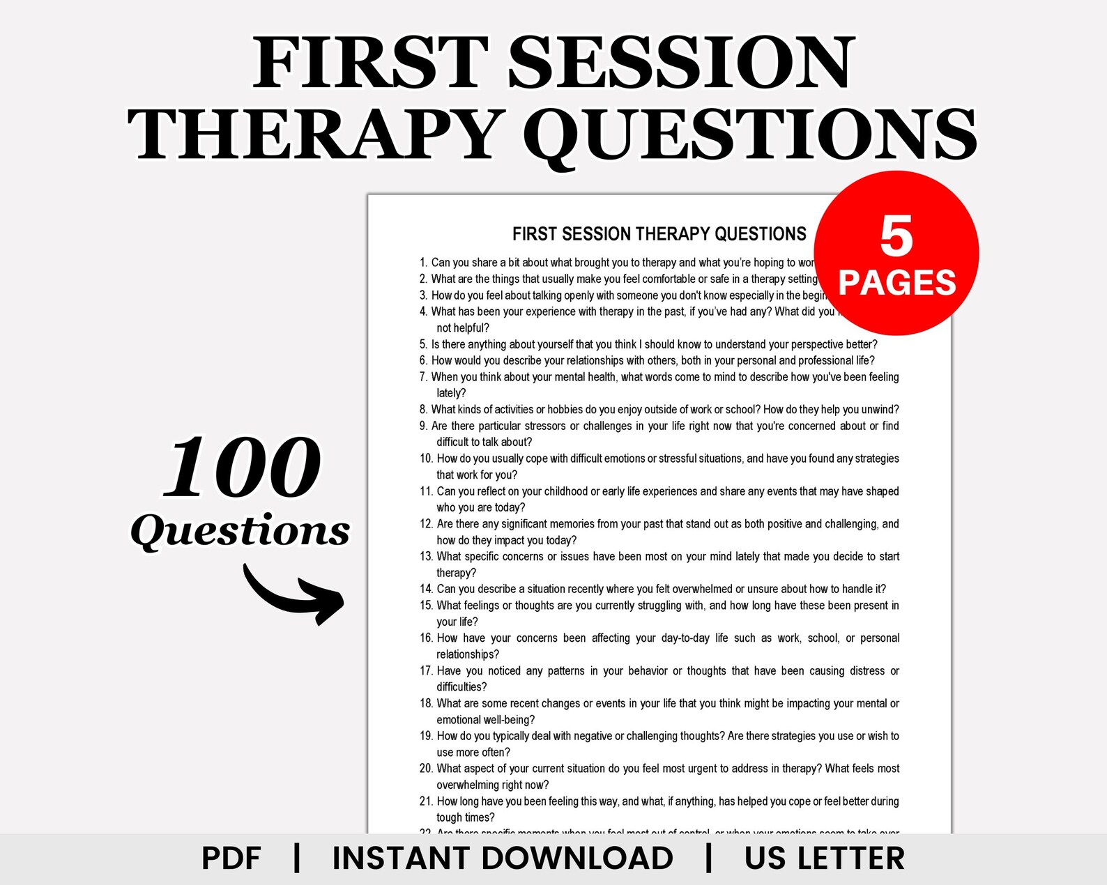 First Session Therapy Questions, Therapy Questions, Counseling ...