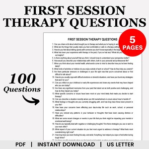 First Session Therapy Questions, Therapy Questions, Counseling ...