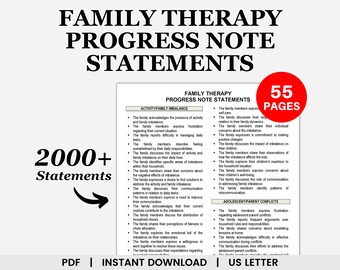 Adolescent Therapy Progress Note Statements, Therapy Progress Notes ...