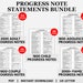 Progress Note Statements Bundle, Progress Notes Bundle, Progress Notes ...