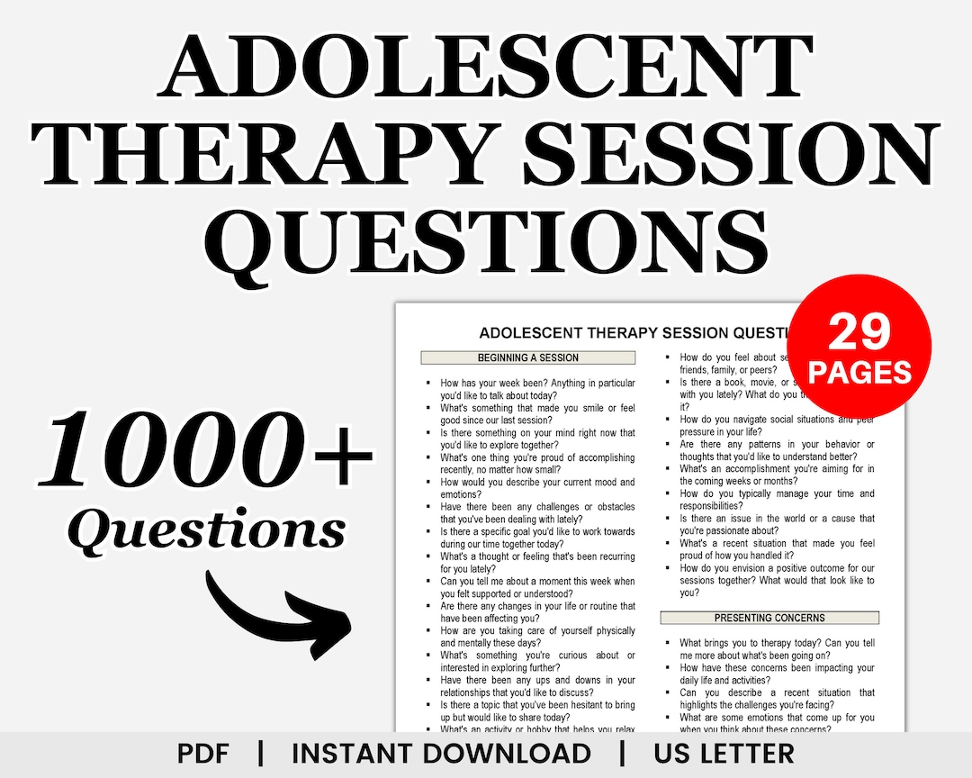 Adolescent Therapy Session Questions, Counseling Questions, Therapy ...