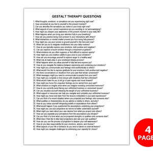 Gestalt Therapy Questions, Gestalt Therapy, Therapy Questions ...