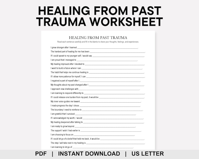 Healing From Past Trauma Worksheet, Trauma Healing, Trauma Recovery ...