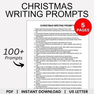 Christmas Writing Prompts, Writing Prompts for Christmas, Christmas ...