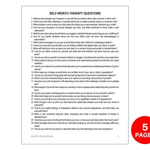 Self Worth Therapy Questions, Self Esteem Therapy, Personal Development ...