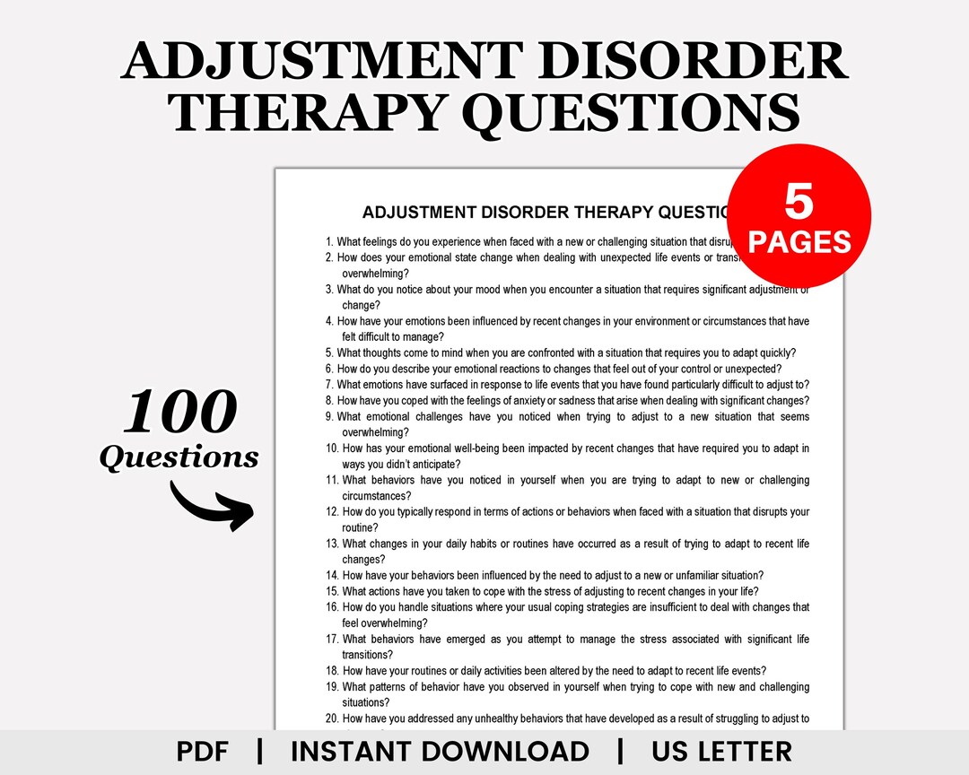 Adjustment Disorder Therapy Questions, Stress Management Therapy ...
