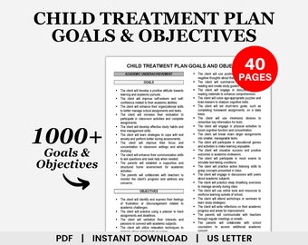 Adolescent Treatment Plan Goals and Objectives, Therapy Goals and ...