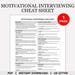 Motivational Interviewing Cheat Sheet, Motivational Therapy, MI Therapy ...