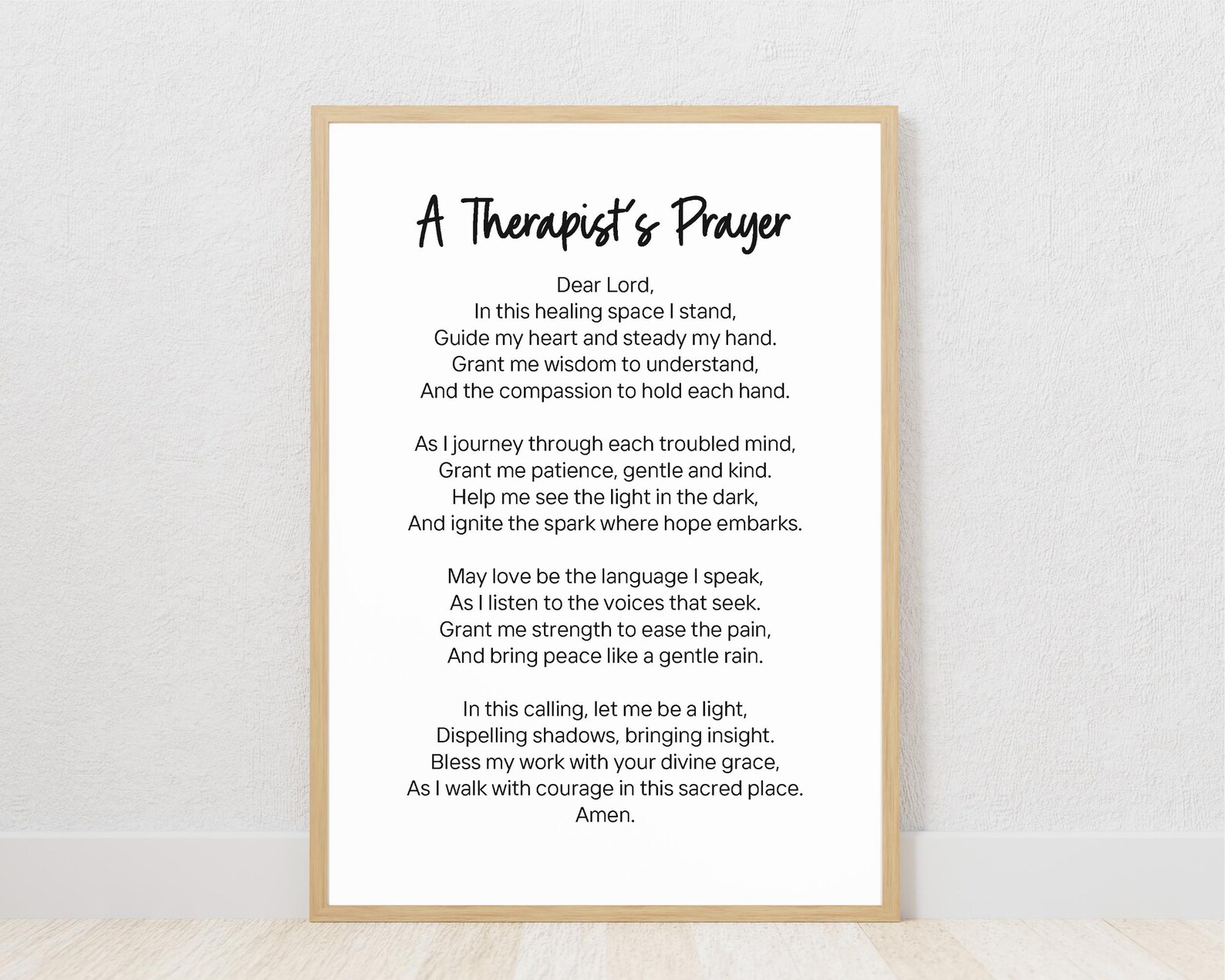 A Therapist's Prayer Wall Art, Therapy Office Decor, Therapist Gifts ...