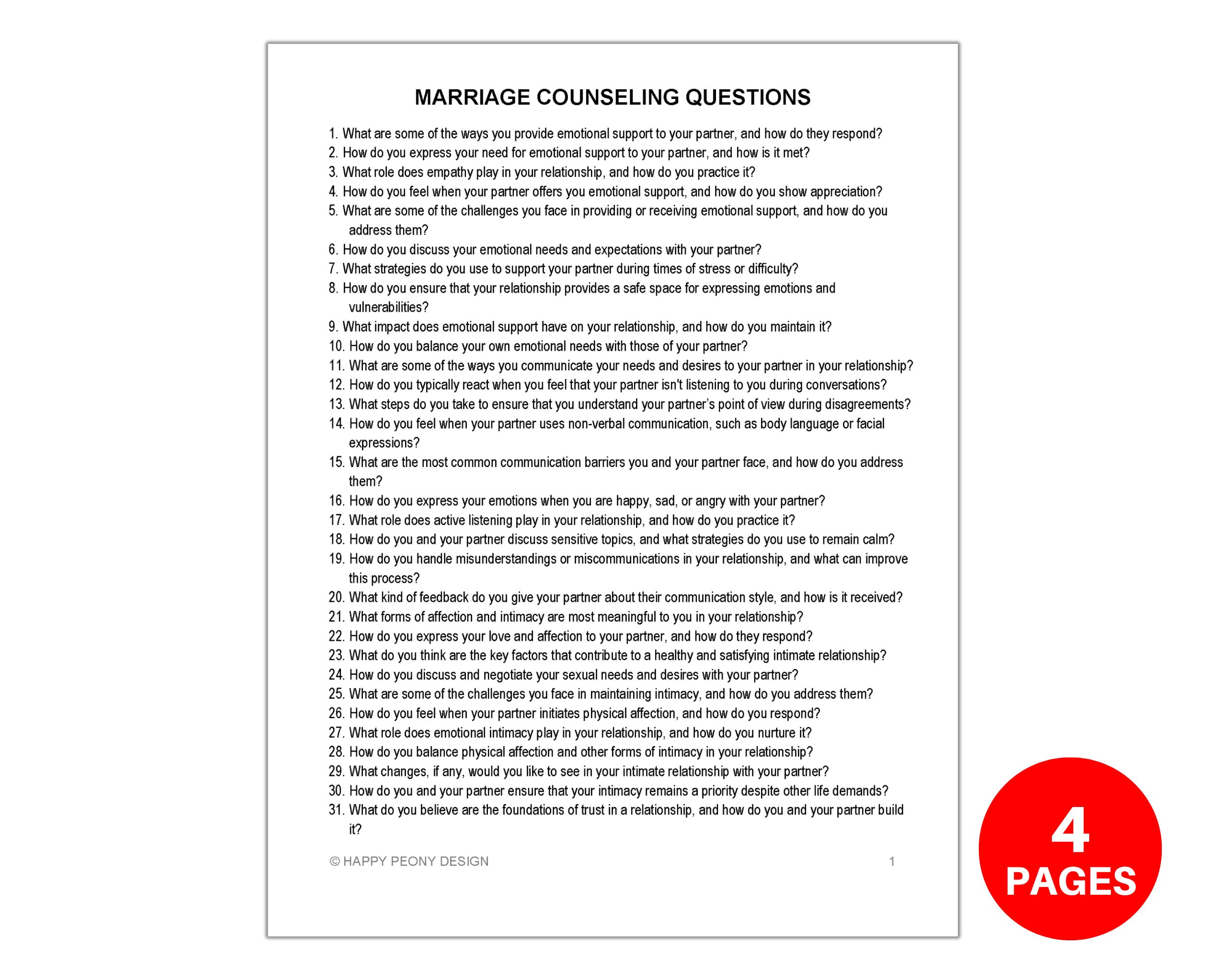 Marriage Counseling Questions, Couples Therapy, Therapy Questions ...